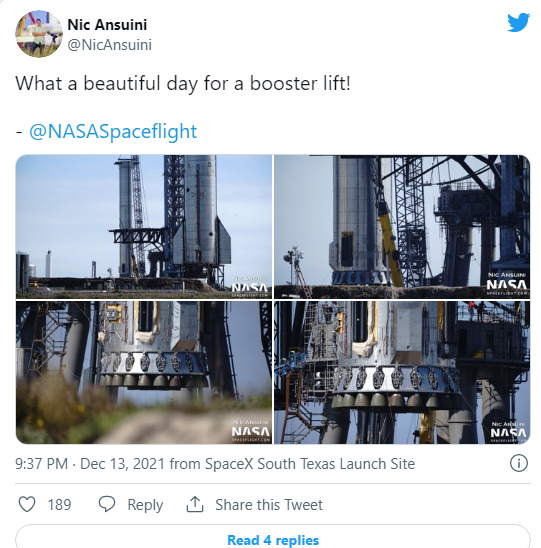 SpaceX установили Super Heavy Booster 4 на стартовый стол | Пикабу