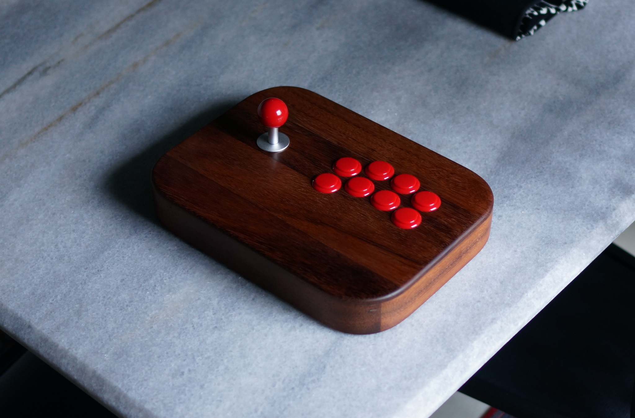Asked my dad to build an Arcade Stick made of wood, and here is his ...