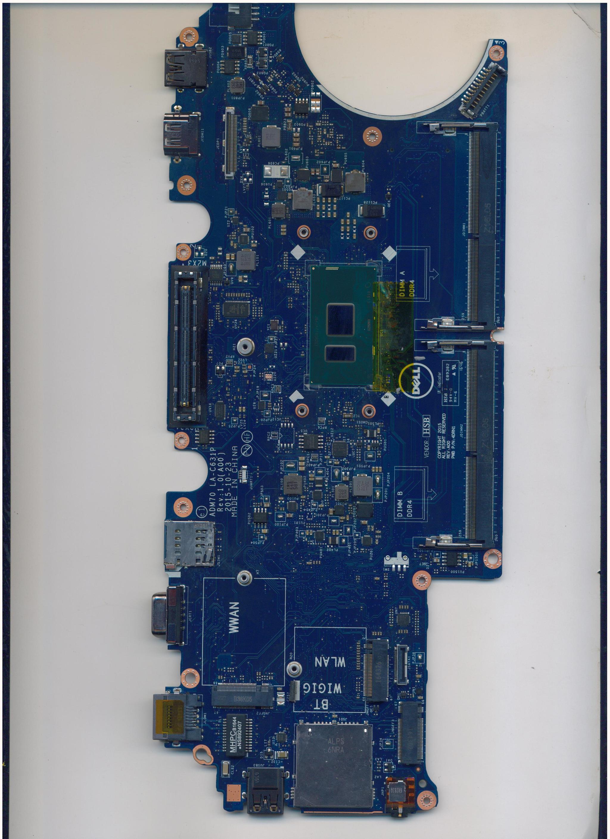 DELL Latitude E5470 ADM70 LA-C631P Rev. 1.0 (A00) - фотографии ...
