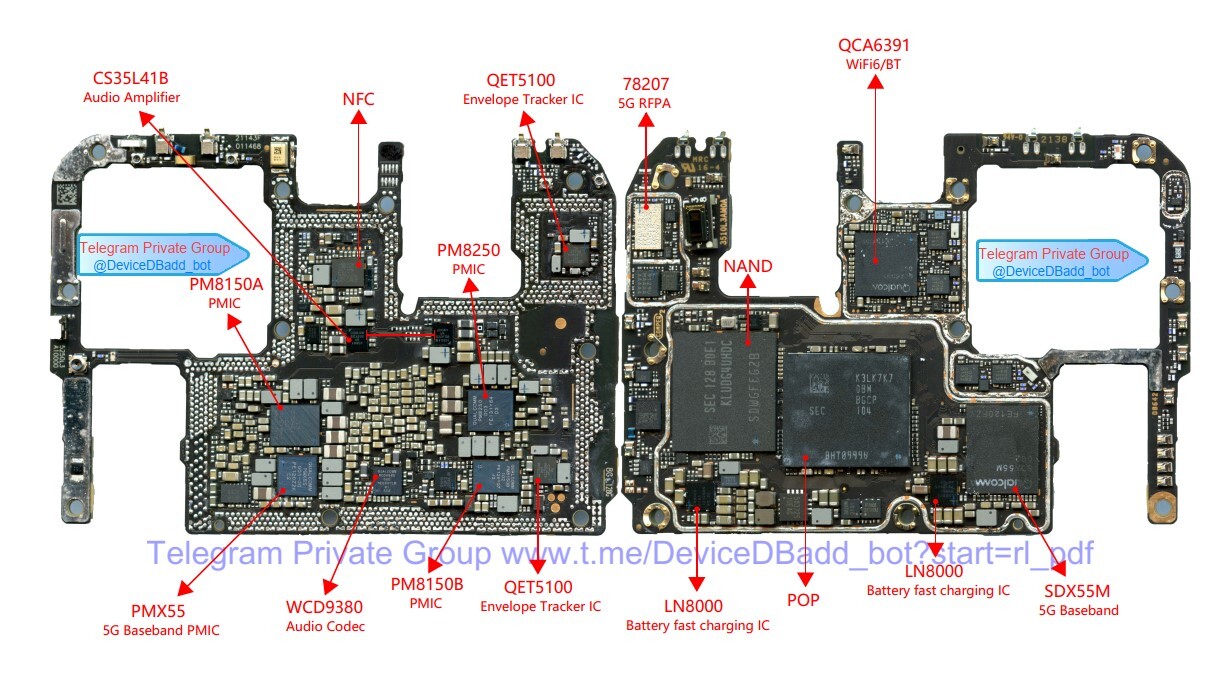 Xiaomi MI 12X 3510L3AMOA 3520L3AMOA - фотографии материнской платы ...